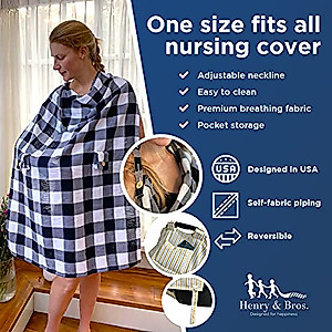 Henry&Bros. Baby Car Seat Cover - 5 in 1 Carseat Canopy and Nursing Cover - 100% Organic Cotton Breathable Privacy Shade (Golden Child Stripe)