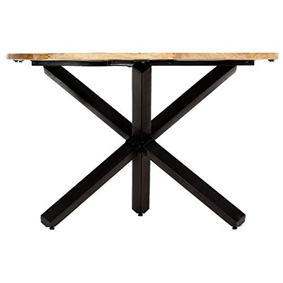 ULUYYUC Dining Table Round 47.2"x29.9" Solid Mango Wood,Multifunctional Party Table Kitchen Tables Living Room Furniture Outdoor Table for Living Room, Kitchen, Backyard, Wedding