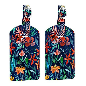 2 Pack Luggage Tags, Fintie Leather Name ID Labels with Privacy Cover for Travel Bag Suitcase