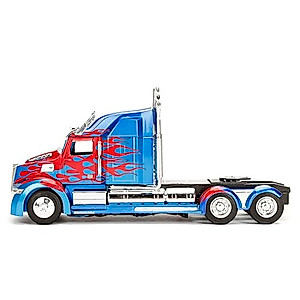 Jada Toys Metals Transformers Optimus Prime 1:24 Diecast Vehicle Blue and Red