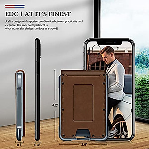 MURADIN Mens Wallet Tactical Bifold Wallets for Men Metal RFID Blocking Aluminum Money Cards Holder Gifts for Men (Crazy Horse)