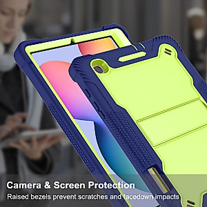 Vakarey for Samsung Galaxy Tab S6 Lite Case for Kids,for Samsung Tab S6 Lite Case 2022 10.4 Inch with S Pen Holder,Blue+Green