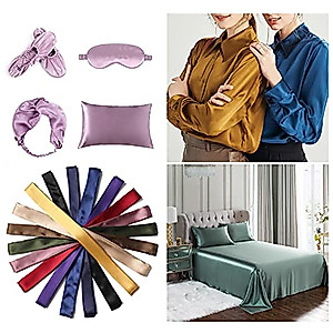 Orfemui 19MM Silk Charmeuse Satin Fabric 45" Width 100% Silk Fabric Plain Color by The Yard