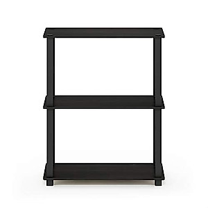 Furinno Turn-S-Tube 3-Tier Compact Multipurpose Shelf Display Rack with Square Tube, Espresso/Black