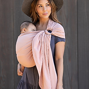 Moby Ring Sling Wrap Carrier | Hands-Free, Versatile Support Wrap for Mothers, Fathers, and Caregivers | Breathable, Baby Wrap Carrier for Newborns, Infants & Toddlers | Supports 8-30 lbs | Rose