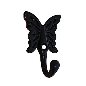 AOLZUNK 5 pcs Butterfly Wall Hook Hanger Coat Towel Hangers Vintage Hook for Hanging Clothes Hook Up Towel Coat Hat Scarf Jacket