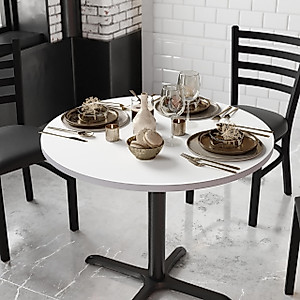 Flash Furniture 36" Round Table Reversible Laminate Top, White/Gray