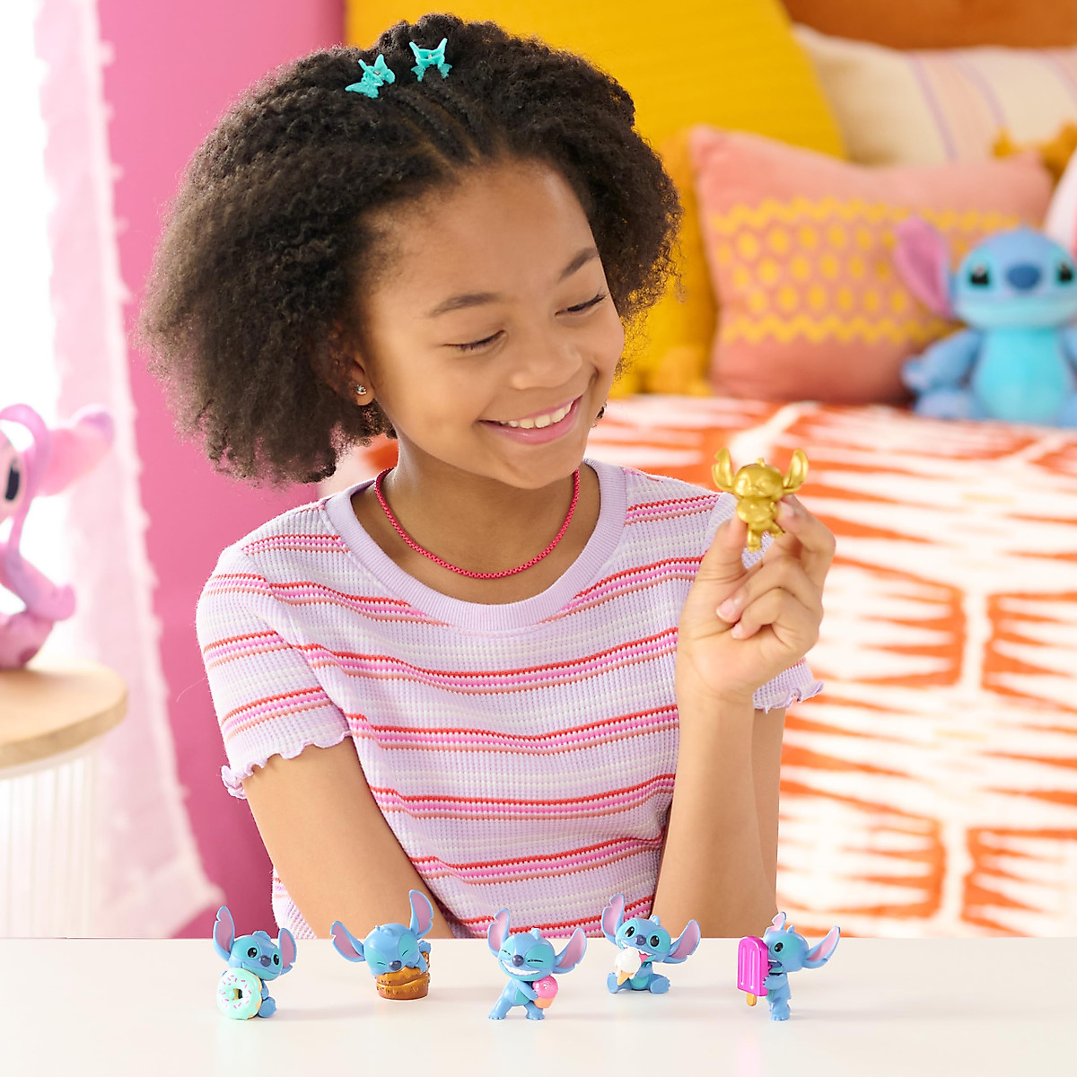 Disney Stitch Feed Me 6-piece Collectible Figure Set, Premium Collector Package, Kids Toys for Ages 3 Up, Amazon Exclusive by Just Play