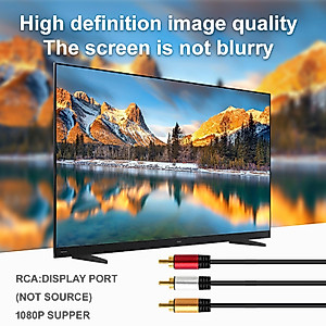 USB C to RCA Adapter 1080P, 6FT Active Type C to RCA Converter, Male USB C to 3-RCA Out Lead Video Adattatore Cord for Laptop, Computer,Projector