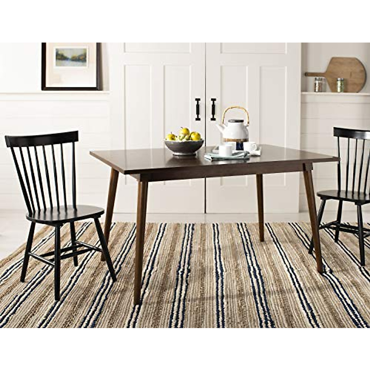 Safavieh American Homes Collection Parker Country Farmhouse Wood Black Spindle Side Chair (Set of 2)