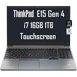 Lenovo ThinkPad E15 Gen 4 Business Laptop (15.6" FHD Touchscreen IPS, Intel 12th Gen i7-1255U, 16GB RAM, 1TB PCIe SSD), Backlit Keyboard, Fingerprint, Wi-Fi 6E, 1080P Webcam, Win 11 Pro, Gray