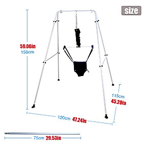 Baby Jumper Set with Hanging Shelf Adjustable Toddler Baby Bouncer Baby Toys (Black)…