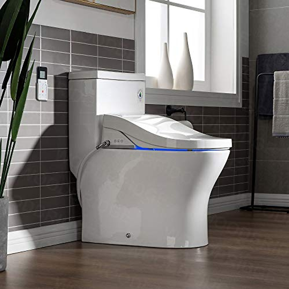 WOODBRIDGE Luxury, Elongated One Piece Toilet with Advanced Bidet Seat, T-0022, White