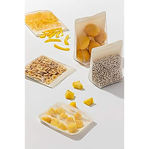 W&P Porter Stand Up Bag 100% Silicone Reusable Food Storage Bag | 36 oz Stand Up - Blush | Cook, Store, or Freeze | Easy Cleaning, Dishwasher-Safe