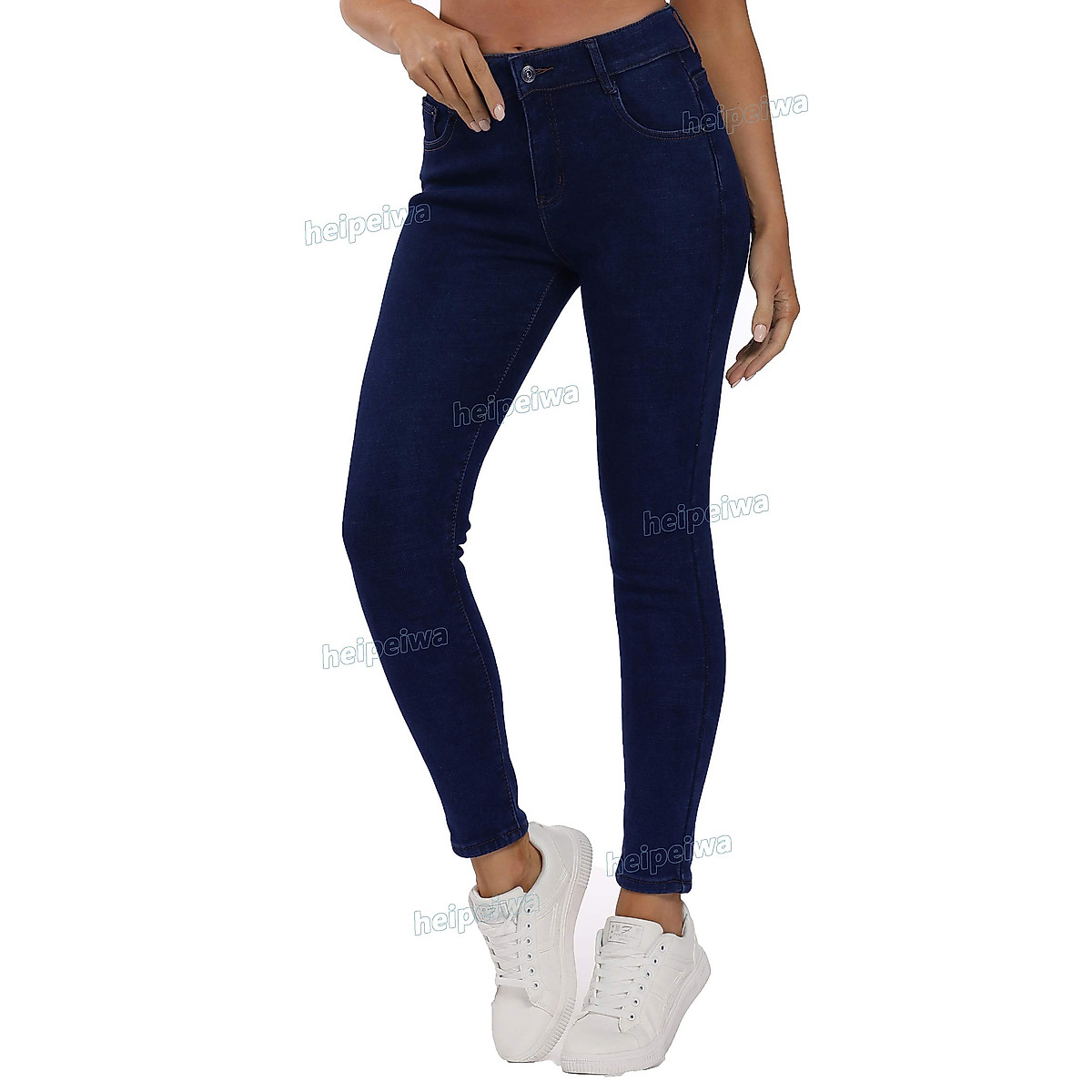 heipeiwa Womens Winter Jeans Fleece Lined High Waist Skinny Jeans Warm Denim Jeggings