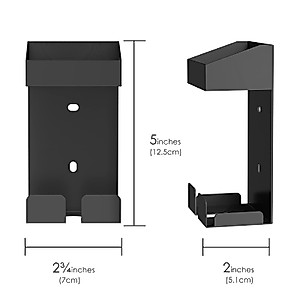 Linkidea 2 Pack Wall Mounted Hair Curler Holder, Hair Straighter Styling Tool Storage Organizer, Bathroom Hair Accessories Storage Shelf (Black)