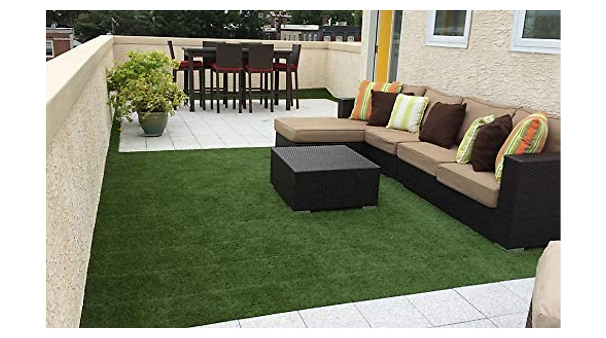 Premium GOLDEN MOON Artificial Grass Tiles - 9 Pack