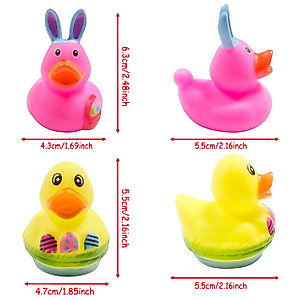 42 Pcs Easter Rubber Ducks,Baby Showers Accessories,Mini 2.16" Bunny Duckies Bath Toys for Kids Fun Bath, Easter Basket Stuffers and Party Favors (Easter)