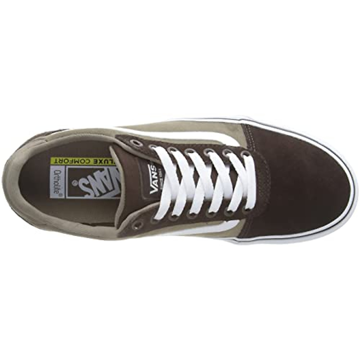 Vans Unisex Ward Deluxe Retro Suede - Low Platform Lace-up Sneaker - Brown/White Women 11 Men 9.5, 11 Women/9.5 Men