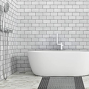 BEMISO Non Slip Massage Bathtub Mat,Shower Mat Non Slip 33.4 x 15.7 Inch Large Size with Suction Cups and Drain Holes Bath Mat for Tub