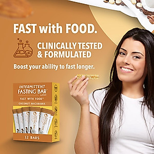 Prolon Fast Bars | Keto, Gluten Free, Dairy Free, Plant Based Protein, Intermittent Fasting Bars | Developed to Not Break Your Fast | Coconut Macadamia Nut, 12 Ct