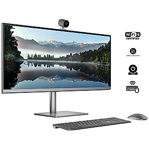 HP 2022 Newest Envy All-in-One Desktop, 34" WUHD Display, Intel Core i7-11700, GeForce RTX 3060, 16GB RAM, 1TB SSD, Wi-Fi 6, HDMI, Thunderbolt 4, RJ-45, Webcam, Wireless KB&Mouse, Windows 11 Home
