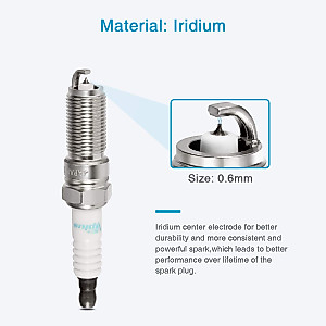Vplus Set of 6 Ignition Coils Pack UF553 7T4Z-12029-E & Spark Plugs 5019 LTR5GP Compatible with Ford Flex Taurus Edge Lincoln MKS MKT MKZ MKX Mercury Sable 3.5L 3.7L V6