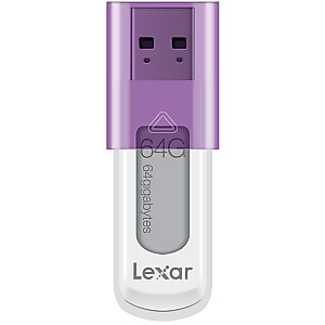 Lexar JumpDrive S50 64GB USB 2.0 Flash Drive, LJDS50-64GABNL (Purple)