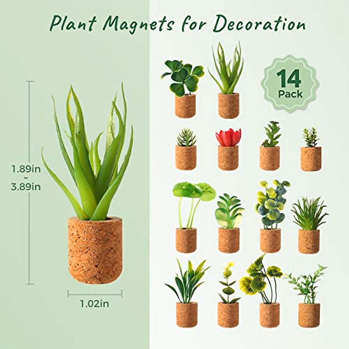 JUSTDOLIFE Plant Fridge Magnets-Mini Succulent Magnets Artificial Plants Refrigerator Magnets Potted Succulent Plants Magnet Stickers Cute for Magnet Boards Fridge Home Office Decor