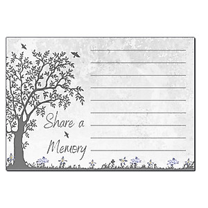 Share a memory cards for Celebration of life Funeral Tree of life Sympathy memorial remembrance acknowledgment Guest Book Alternative 40 ct