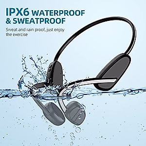 Eixpdaye Bone Conduction Headphones Bluetooth 5.3 Open-Ear Headphones Waterproof 8 Hours Long Battery Life Wireless Earphones with Mic Headset for Running, Cycling, Driving, Sports, and Fitness