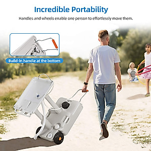 YITAHOME Portable Camping Sink with Rolling Wheels, Hand Washing Station with 30 L Water Capacity, Soap Dispenser, Towel Holder, Ideal for Outdoor, Travel, Boat, Gather, Wedding, Worksite, White