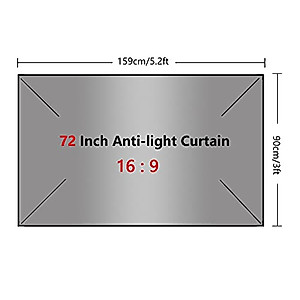 LLAMN Projector Screen Simple Anti-Light Curtains 16: 9 Portable Home 3D Digital Pojector Curtain Projection Screen ( Size : 72 inch )