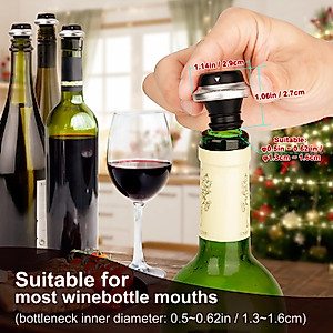 MetroTesco Electric Wine Preserver Vacuum Pump, Auto Wine Stopper Vacuum, Wine Saver Pump with 6 Wine Bottle Stoppers + 1 Foil Cutter, Gift Sets for Wine Lovers Keep Wine Fresh