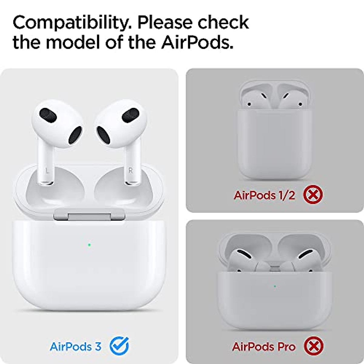 Spigen Ultra Hybrid Designed for Airpods 3rd Generation Case with Keychain, Protective Clear Case for Airpods 3 Case (2021) - Crystal Clear