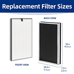 112 Air Purifier Replacement Filter: Compatible with MA Series 112 Air Purifier V2.0, 3 in 1 Pre-filter, H13 True HEPA Filter and Activated Carbon Filter, 2 Packs