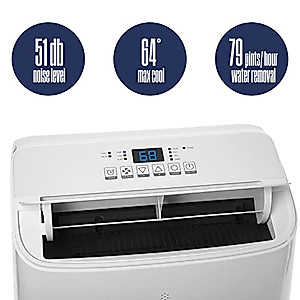 Westinghouse 14,000 BTU Air Conditioner Portable For Rooms Up To 700 Square Feet, with Heat Mode, Home Dehumidifier, Smart Wi-Fi Enabled, 3-Speed Fan, Programmable Timer, Remote Control, Window Kit