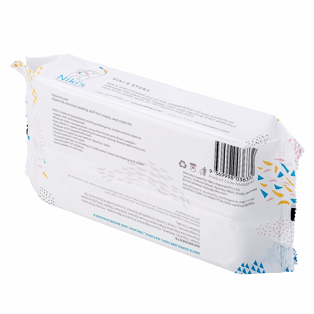 Niki's Natural Baby Wipes | Sensitive Organic Baby Wipes | Made with Manuka Honey and Coconut Oil, No Added Scents | EWG Verified | 744 Wipes (12 Pack x 62 Count Wipes) Baby Wipes Bulk