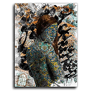 Love is blind wall art with Persian calligraphy wall art canvas prints for Persian home decoration 20x30 CM (8"x12")