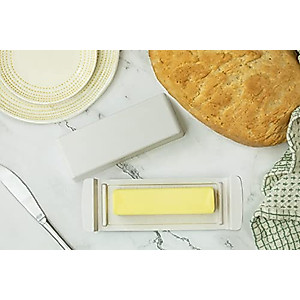 Bamboo Butter Dish with Lid for Countertop or Refrigerator Storage - Butter Stick Holder to Leave On Counter - Single Butter Stick Butter Tray Keeper for Kitchen & Fridge