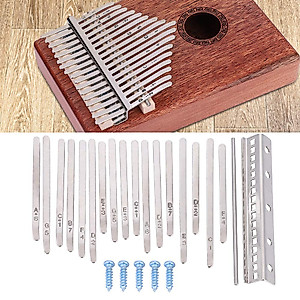Thumb Piano Keys Set Kit, Bridge Saddle and 17 Stainless Steel Keys for Kalimba Thumb Piano DIY Replacement Parts Keyboard instrument accessories