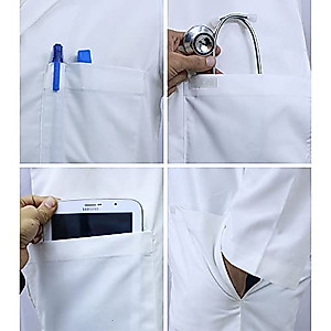 HEEDFIT Professional Lab Coat Women, White Lab Coat Men Long Sleeve, Personalized Lab Coat White, Unisex Small 1101