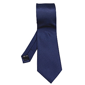 Elfeves Navy Blue Gingham Seft Ties Woven Narrow Party Cool Italy Necktie 3.15" for Men