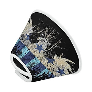 Bald Eagle of America Patriot Soft Dog Cone Collars Protective Adjustable Cat Recovery Collar to Stop Licking M