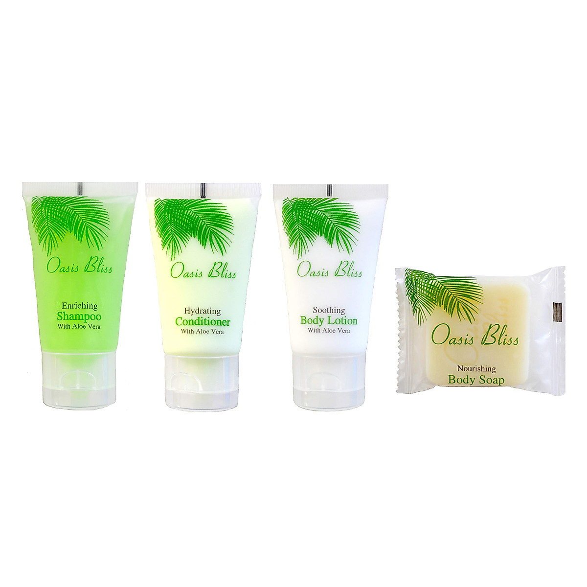 100 pcs Hotel Amenities Bundle: 25 Bath Bars, 25 Shampoo, 25 Conditioner, 25 Lotion - Bulk Mini Travel Size Guest Supplies Set