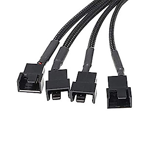 XMSJSIY SATA to 3 Pin 4 Pin Fan Adapter,15pin SATA to 4 x 3 pin / 4 Pin 12V PC Case Fan Splitter Extension Power Cable Adapter-28cm-2pcs