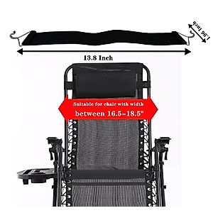 Ostlttyn Zero Gravity Chair Accessories, 6 Pcs Thicken Gravity Chair Belts, Fabric Reinforced Anti-Crack Belt for Lounge Chair Zero Gravity Chair Patio Lawn Recliner Chair, Black