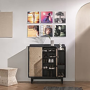 ReactDecor Clear Vinyl Record Wall Mount 6 pack - 12 Inch Acrylic Vinyl Record Shelf - LP Album Display Record Shelves - Vinyl Record Holder - 12” Floating Clear Vinyl Shelf - Vinyl Hangers For Wall