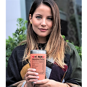 COCHIMO Christmas Gifts for Mom from Daughter Son Kid - Mom Gifts for Mothers Day - Birthday Gifts for Mom, New Mom, Mom To Be, Mom in Law, Stepmom - Mom Coffee Cup Tumbler 20 oz - Coral Pink