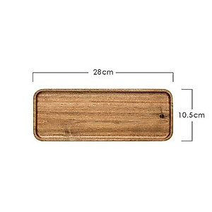 Set of 3pcs Solid Acacia Wood Serving Trays (11 x 4.1 inches) Rectangular Wooden Serving Platters for Home Decor, Food, Vegetables, Fruit, Charcuterie, Appetizer Serving Tray, Cheese Board Plate